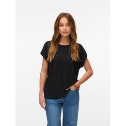 V&eacute;ro Moda T-Shirt VERO MODA "VMMAYA AVA SS TOP JRS VO", Damen, Gr. S, schwarz, Jersey, Obermaterial: 95% Polyester, 5% Elasthan, unifarben, regular fit normal, Rundhals, Shirts T-Shirt, Materialmix, regular fit