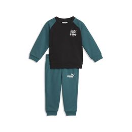 Trainingsanzug Puma "MINICATS SUPER CREW SET INF", Jungen, Gr. 104, emerald ice, Sweatware, Obermaterial: 68% Baumwolle, 32% Polyester, regular fit, Sportanz&uuml;ge Trainingsanzug, f&uuml;r Kinder, ohne Kapuze, Regular Fit