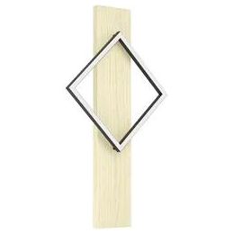 Eglo Wandleuchte "BOYAL Wandlampe - Stahl, Holz - LED - 1X13W - IP20", beige (schwarz, braun), 1, H: 56cm, 1 Stk., Leuchten, Wandstrahler, Wandspot, Wohnzimmer, Flur, L30,5 x H56 x AL7,5 cm, Wandleuchte