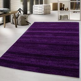 Teppich Ayyildiz Teppiche "Plus 8000" Gr. 4, lila, B:160cm H:6mm L:230cm, Kunstfaser, Teppiche, Teppich, L&auml;ufer, gestreifter Flachflor, robust, Webteppich, alle R&auml;ume