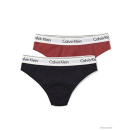 Tanga "THONG 2PK", Damen, Gr. L (40), schwarz, chili oil, Jersey, Obermaterial: 53% Baumwolle, 35% Modal, 12% Elasthan, Calvin Klein Underwear, unifarben, k&ouml;rpernah, Unterhosen Tanga, K&ouml;rpernahe Passform mit elastischem Bund