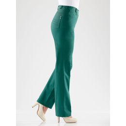 Funktionshose COSMA, Damen, Gr. 40, Normalgr&ouml;&szlig;en, blau (petrol), 97% Baumwolle, 3% Elasthan, unifarben, lang, Hosen Funktionshose
