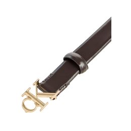 Lederg&uuml;rtel Calvin Klein "ROUND CK BUCKLE 30MM BELT SMOOTH", Damen, Gr. 100, braun (delicioso, antique light gold), Web, Rindsleder, G&uuml;rtel Lederg&uuml;rtel, Gr&ouml;&szlig;enverstellbar mit Metallschlie&szlig;e