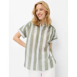 Kurzarmbluse Brax "Style VIV", Damen, Gr. 36, olivgr&uuml;n, Web, 100% Baumwolle, Blusen