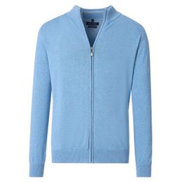 Strickjacke Casamoda "Casamoda Strickjacke uni", Herren, Gr. L, blau (helles himmelblau), 100% Baumwolle, Strickjacken Strickjacke