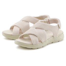 Sandale Vivance "Sandalette, Sommerschuh, offener Schuh", Damen, Gr. 43, beige, Obermaterial: 100% Textilmaterial. Decksohle: 100% Synthetik. Futter: 100% Textilmaterial. Laufsohle: 100% Synthetik, unifarben, Basic, Schuhe Sandale, NEU mit Klettverschluss VEGAN