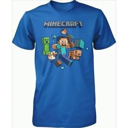 Minecraft Charakter Kinder T-Shirt 110/116 Blau