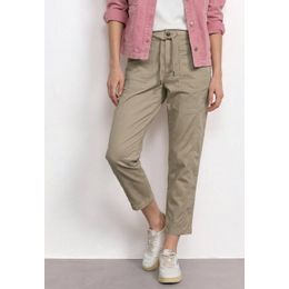 Stoffhose Street One, Damen, Gr. 38, L&auml;nge 28, safari beige, Web, 98% Baumwolle, 2% Elasthan, unifarben, comfort fit kn&ouml;chelfrei, Hosen Stoffhose, aus Baumwolle mit Stretchanteil