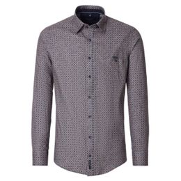 Flanellhemd Casamoda "Casamoda Flanellhemd Print", Herren, Gr. L, Normalgr&ouml;&szlig;en, rot (hellrot), 100% Baumwolle, bedruckt, l&auml;ssig geschnitten, Hemden