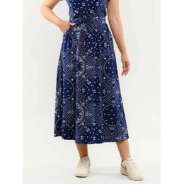 Midirock LIBERT&Eacute; ESSENTIEL "Libert&eacute; Essentiel Skirt ALMA", Damen, Gr. L/XL, blau scarf, Obermaterial: 90% Polyester, 10% Elasthan, R&ouml;cke
