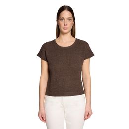 Kurzarmshirt Betty Barclay "Damen mit U-Boot-Ausschnitt", Damen, Gr. 38, braun, Strick, Obermaterial: 65% Polyacryl, 35% Polyamid, gerade normal, Rundhals, Shirts