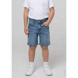 Jeansbermudas STACCATO, Jungen, Gr. 110, N-Gr, light blau denim, Denim/Jeans, Obermaterial: 80% Baumwolle, 19% Polyester, 1% Elasthan, unifarben, schmal knielang, Jeans, im 5-Pocket-Form
