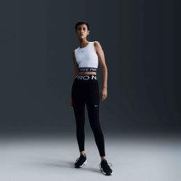 Tanktop Nike "PRO DF 365 CROP TANK", Damen, Gr. L, wei&szlig;, schwarz, Obermaterial: 83% Polyester, 17% Elasthan, normal, Rundhals, Tops Tanktop, k&ouml;rpernahe Passform, f&uuml;r Fitness und sportliche Aktivit&auml;ten