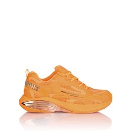 Laufschuh Plein Sport "Sneakers PEGASUS PROJECT", Damen, Gr. 41, Normalschaft, 86, orangefluo, Schuhe Laufschuh