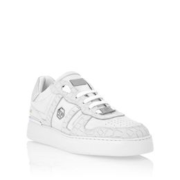 Laufschuh Philipp Plein "Cocco Crocco Gepr&auml;gt", Damen, Gr. 39, Normalschaft, 01, wei&szlig;, Schuhe Laufschuh