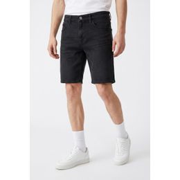 Only & Sons Shorts ONLY & SONS "ONSWEFT BOX PIM DNM SHORTS OTL", Herren, Gr. S, N-Gr, washed schwarz detail:rinse, Web, Obermaterial: 50% Baumwolle, 30% Polyester, 18% Viskose, 2% Elasthan, unifarben, regular fit knielang, Hosen Shorts