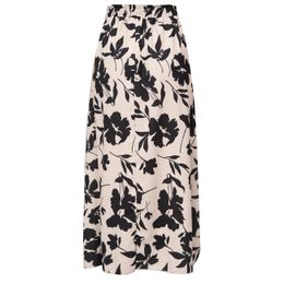Sommerrock CLOUD 5IVE "CLOUD 5IVE Maxi Skirt with side slit and floral print", Damen, Gr. XL, beige, schwarz, 95% Polyester, 5% Elasthan, normal, R&ouml;cke