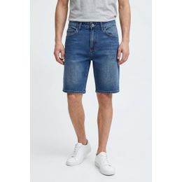 Only & Sons Shorts ONLY & SONS "ONSWEFT BOX PIM DNM SHORTS OTL", Herren, Gr. L, N-Gr, medium blau denim, Web, Obermaterial: 50% Baumwolle, 30% Polyester, 18% Viskose, 2% Elasthan, unifarben, regular fit knielang, Hosen Shorts