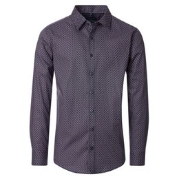 Langarmhemd Casamoda "Casamoda Freizeithemd Print", Herren, Gr. L, Normalgr&ouml;&szlig;en, dunkelblau, 100% Baumwolle, bedruckt, comfort fit, Hemden