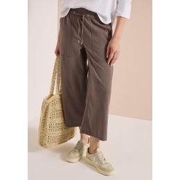 Culotte Cecil, Damen, Gr. L, L&auml;nge 24, urban taupe, Web, 75% Baumwolle, 25% Modal, unifarben, loose fit 3/4-L&auml;nge, Hosen Culotte, aus Seersucker-Material