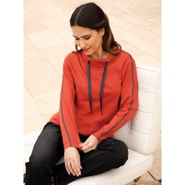 Sweatshirt Classic Basics, Damen, Gr. 42, rot (rostrot), 100% Baumwolle, unifarben, Sweatshirts Sweatshirt