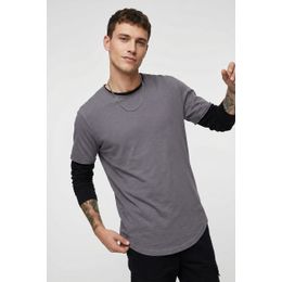 Only & Sons Rundhalsshirt ONLY & SONS "ONSBENNE LONGY SS TEE NF 7822 NOOS", Herren, Gr. M, grau (rabbit), Single Jersey, Obermaterial: 100% Baumwolle, unifarben, regular fit normal, Rundhals, Shirts Rundhalsshirt, Baumwolle, lang geschnitten