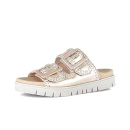 Pantolette Gabor "Pantolette", Damen, Gr. 37, gold, Schuhe Pantolette