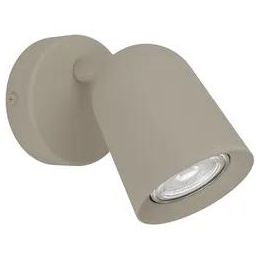 Eglo Deckenleuchte "CAMALDOLI Spotlampe - Stahl - GU10 - 1X5W - IP20", sandfarben, 1, H: 11cm, 1 Stk., Leuchten, Wandleuchte, Wandspot, schwenkbar, Strahler, L8,5 x H11 x AL10,5 cm, Deckenleuchte