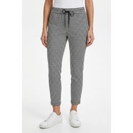 Schlupfchinohose KjBRAND "Susie XS", Damen, Gr. 50, N-Gr, schwarz, wei&szlig;, Web, Obermaterial: 80% Polyamid, 20% Elasthan, gemustert, ca. Mitte Wade, Hosen