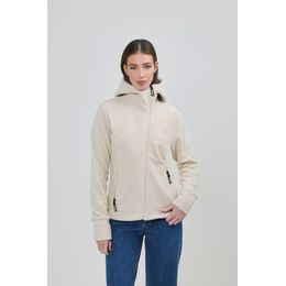 Fleecejacke Bench. "NINJA", Damen, Gr. 36, grau (chalk), Fleece, Obermaterial: 100% Polyester, unifarben, figurbetont, Jacken Fleecejacke