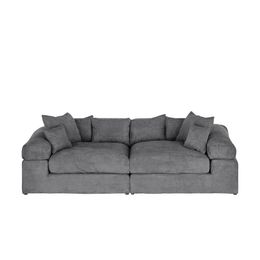 Smart Big Sofa in modernem Cord Lianea grau Ma&szlig;e (cm): B: 260 H: 86 T: 133.0 &raquo; M&ouml;bel Kraft