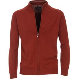 Strickjacke Casamoda "Casamoda Strickjacke uni", Herren, Gr. L, rot (sattes rot), 100% Baumwolle, Strickjacken Strickjacke