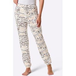 w&auml;schepur Schlafhose W&Auml;SCHEPUR, Damen, Gr. 36/38, Normalgr&ouml;&szlig;en, ecru, schoko, bedruckt, 50% Baumwolle, 50% Modal, bedruckt, gemustert, mehrfarbig, Hosen Schlafhose