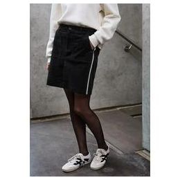 Cordrock STREET ONE STUDIO, Damen, Gr. 32, schwarz, Cord, 98% Baumwolle, 2% Elasthan, unifarben, normal ca. Mitte Oberschenkel, R&ouml;cke, mit Galonstreifen