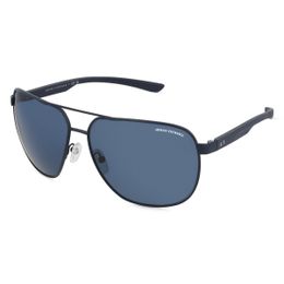 Armani Exchange AX2047S | Herren-Sonnenbrille | Fassung: Vollrand, Rund, Metall, Blau Matt | Glasfarbe: Blau