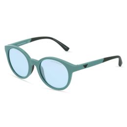 Emporio Armani EA4185 | Damen-Sonnenbrille | Fassung: Vollrand, Panto, Kunststoff, Blau Hell | Glasfarbe: Grau Spiegel Silber