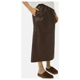 Midirock NORR "NORR Skirt Shelby", Damen, Gr. 34, schwarz braun, Obermaterial: 100% Leder, R&ouml;cke