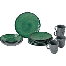 Brunner Lunch Box Geschirr-Set 16-tlg. sea green f&uuml;r 4 Personen - Kunststoff und Melamin Geschirr-Sets