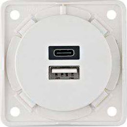 Berker Integro USB A+C Ladesteckdose 12 V polarwei&szlig; - 12 / 24 V Einbausteckdosen