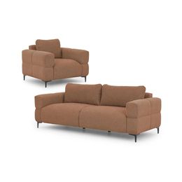 S-STYLE Polstergarnitur 3+1 Cardea rot Ma&szlig;e (cm): B: 217 H: 80 Sofas > Sofas nach Material > Stoffsofas &raquo; Sofa DE