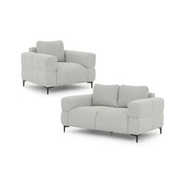 S-STYLE Polstergarnitur 2+1 Cardea grau Ma&szlig;e (cm): B: 154 H: 80 Sofas > Sofas nach Material > Stoffsofas &raquo; Sofa DE