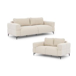 S-STYLE Polstergarnitur 3+2 Cardea beige Ma&szlig;e (cm): B: 217 H: 80 Sofas > Sofas nach Material > Stoffsofas &raquo; Sofa DE
