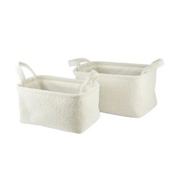 M&ouml;bel Kraft Aufbewahrungskorb 2er Set creme Polyester Ma&szlig;e (cm): B: 33 H: 18 &raquo; M&ouml;bel Kraft