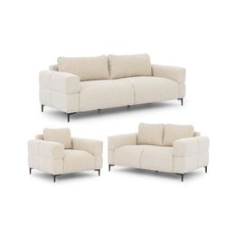 S-STYLE Polstergarnitur 3+2+1 Cardea beige Ma&szlig;e (cm): B: 217 H: 80 Sofas > Sofas nach Material > Stoffsofas &raquo; Sofa DE