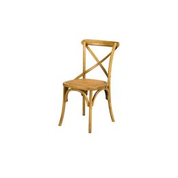 M&ouml;bel Kraft Holz-Stuhl mit Rattan-Sitzfl&auml;che in Antikoptik holzfarben Ma&szlig;e (cm): B: 50 H: 88 T: 55.0 &raquo; M&ouml;bel Kraft