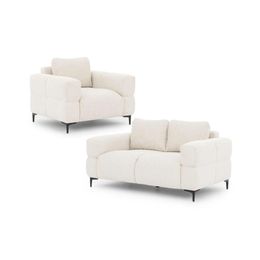 S-STYLE Polstergarnitur 2+1 Cardea creme Ma&szlig;e (cm): B: 154 H: 80 &raquo; M&ouml;bel Kraft