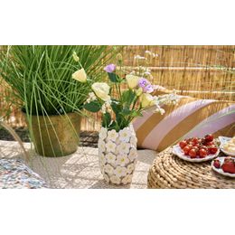 HOME STORY Vase wei&szlig; Dolomite Ma&szlig;e (cm): H: 24 &Oslash;: 15.3 &raquo; M&ouml;bel Kraft