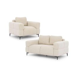 S-STYLE Polstergarnitur 2+1 Cardea beige Ma&szlig;e (cm): B: 154 H: 80 Sofas > Sofas nach Material > Stoffsofas &raquo; Sofa DE