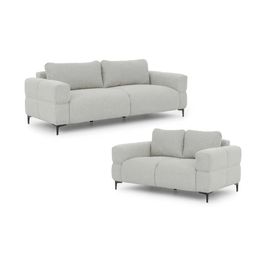 S-STYLE Polstergarnitur 3+2 Cardea grau Ma&szlig;e (cm): B: 217 H: 80 Sofas > Sofas nach Material > Stoffsofas &raquo; Sofa DE