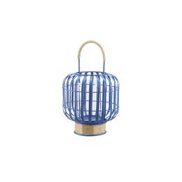 HOME STORY Laterne blau Metall,Glas Ma&szlig;e (cm): H: 30 &Oslash;: 18.5 &raquo; M&ouml;bel Kraft